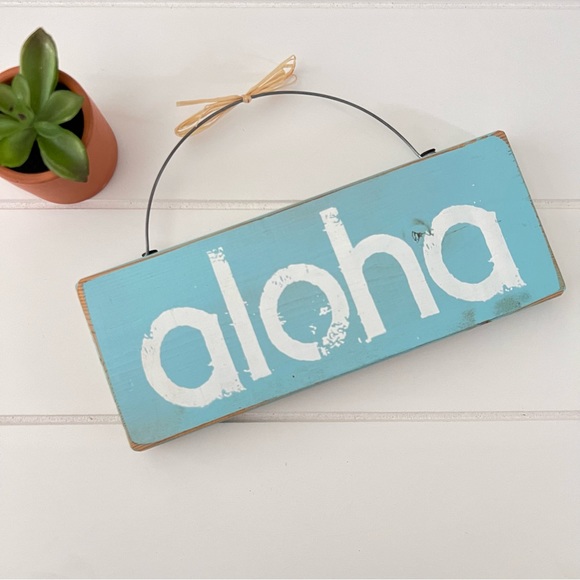 Hand Crafted | Wall Decor | Aloha Distressed Wooden Sign | Poshmark